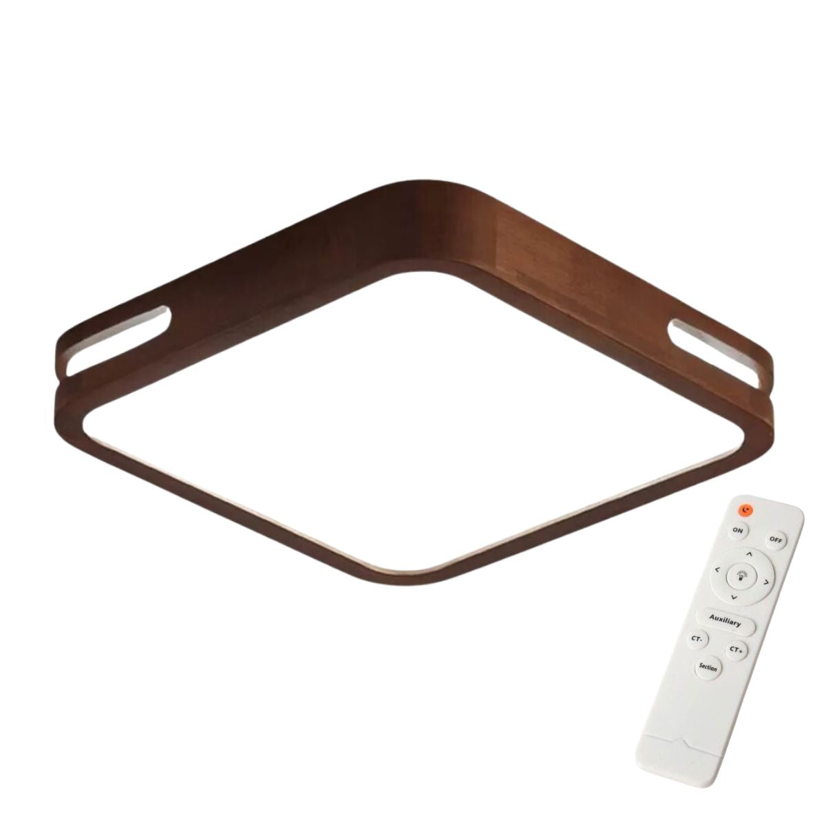 Lampara Led Moderna Cuadrado Sobrepuesta 24+24w 300mm Madera Oscura 30 ...