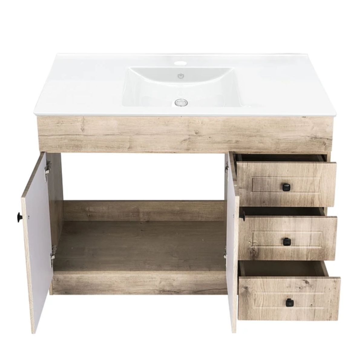 Kit Mueble + Vanitorio Madera Plano 100x80x47cm – Dekora Chile